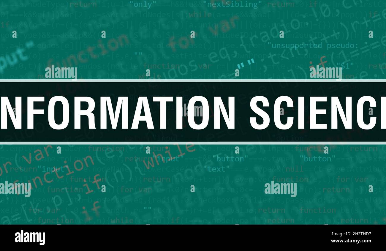 information science concept with Random Parts of Program Code ...