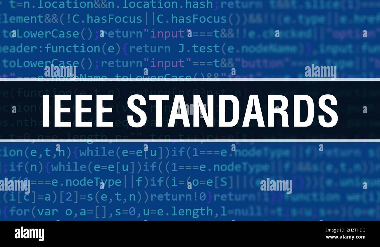 IEEE standards concept illustration using code for developing programs and app. IEEE standards ...