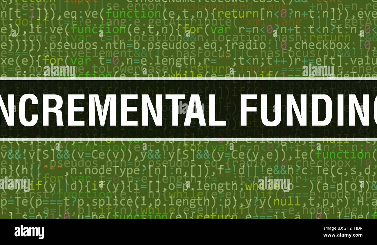 Incremental Funding with Binary code digital technology background. Abstract background with ...