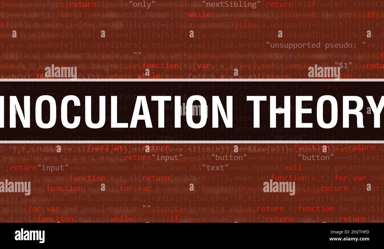 Inoculation theory text written on Programming code abstract technology ...