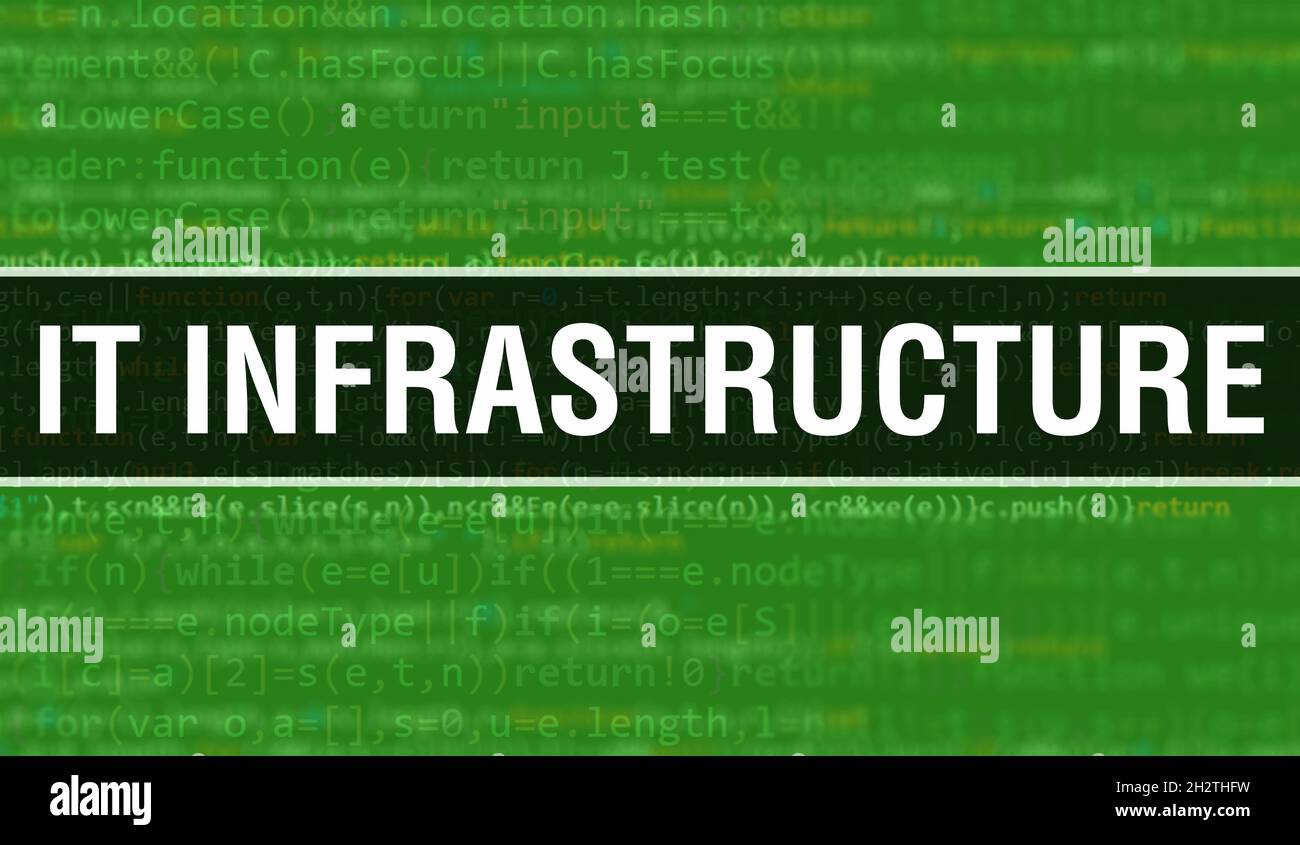 it infrastructure concept illustration using code for developing programs and app. it ...