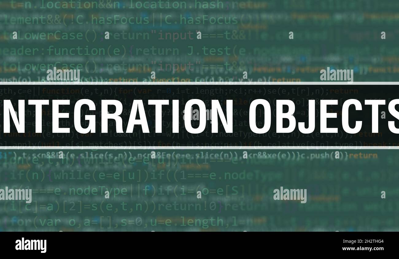 Integration Objects Concept Illustration Using Code For Developing Programs And App Integration