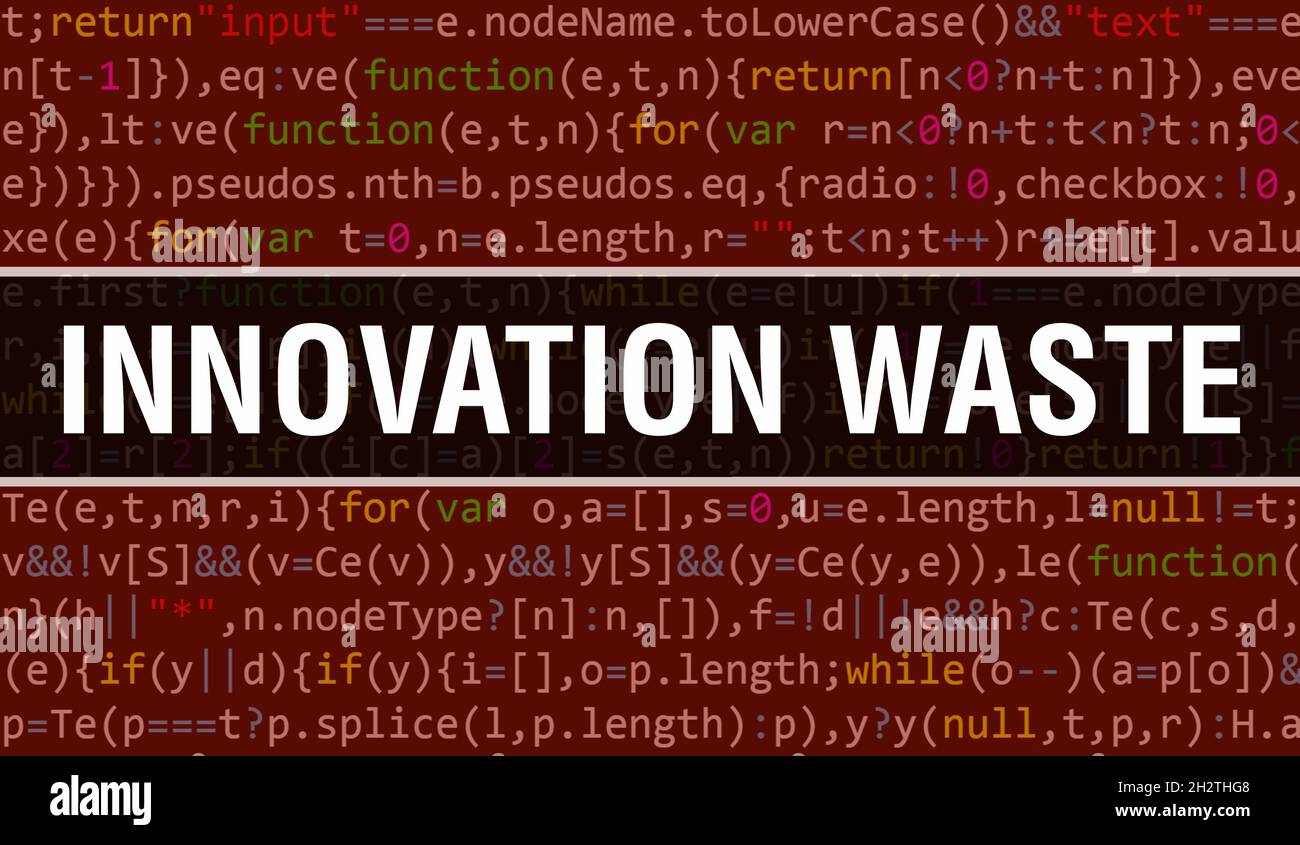 Innovation Waste concept with Random Parts of Program Code.Innovation ...