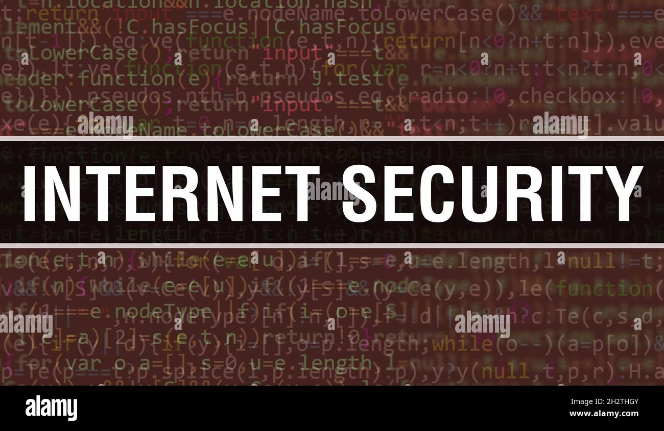 Internet security concept with Random Parts of Program Code.Internet ...