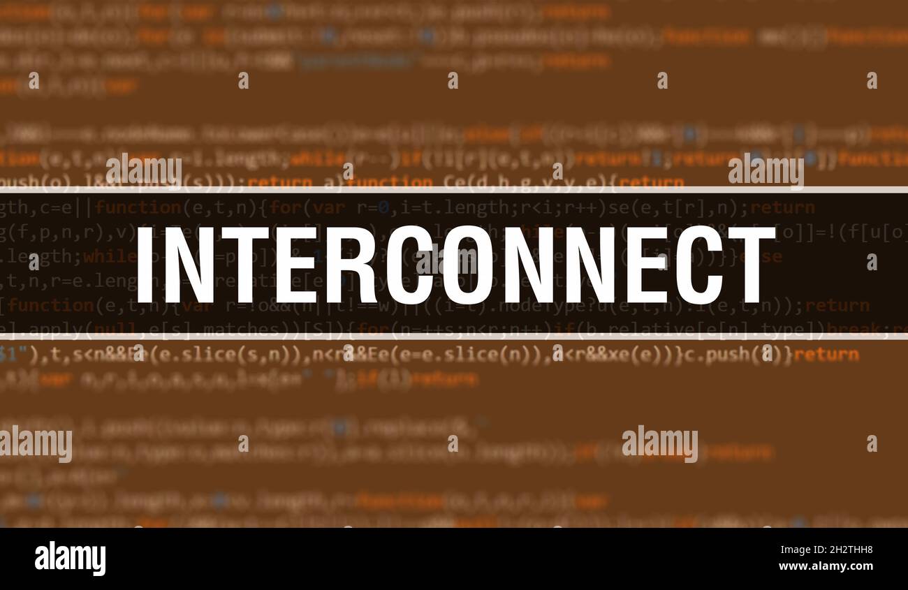 InterConnect text written on Programming code abstract technology ...