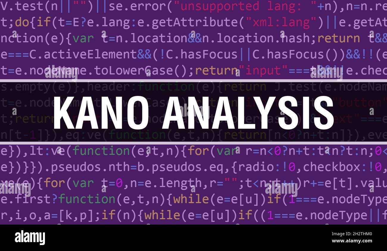 Kano Analysis with Binary code digital technology background. Abstract ...