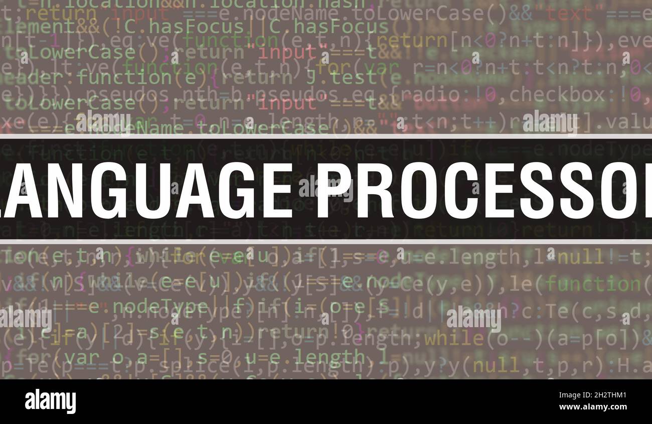 Language Processor Concept With Random Parts Of Program Codelanguage Processor Text Written On