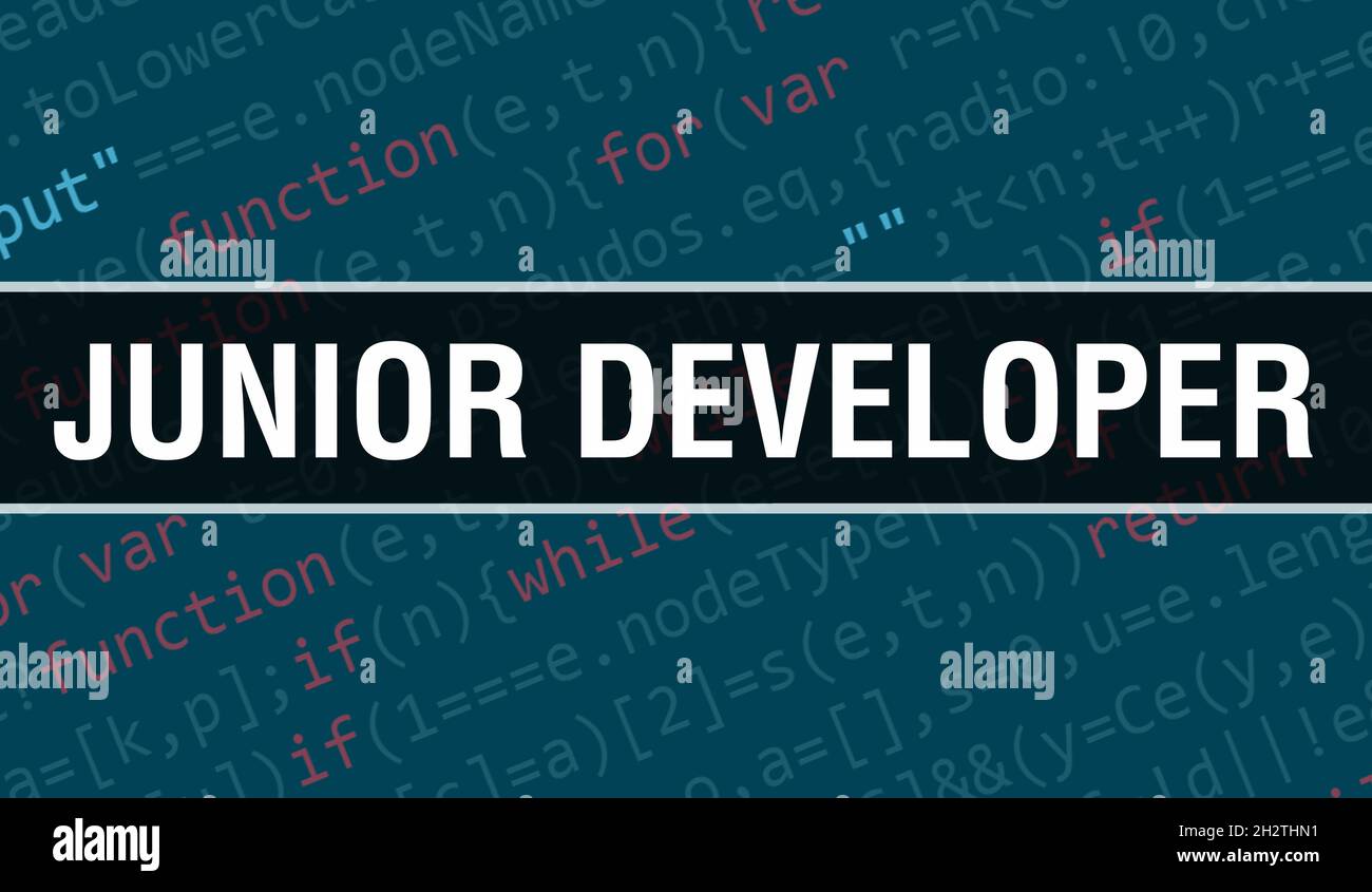 JUNIOR DEVELOPER concept with Random Parts of Program Code. JUNIOR ...