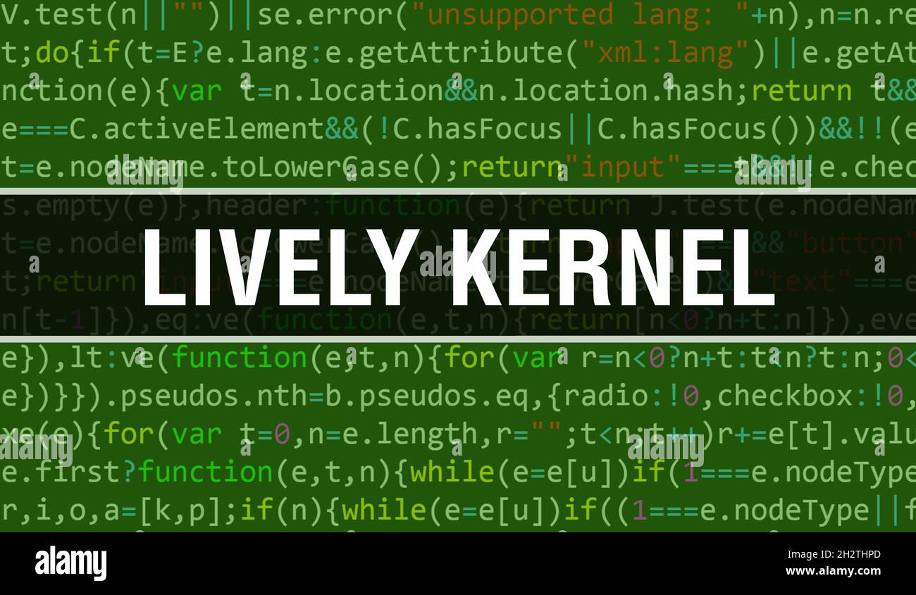 Lively Kernel with Binary code digital technology background. Abstract ...