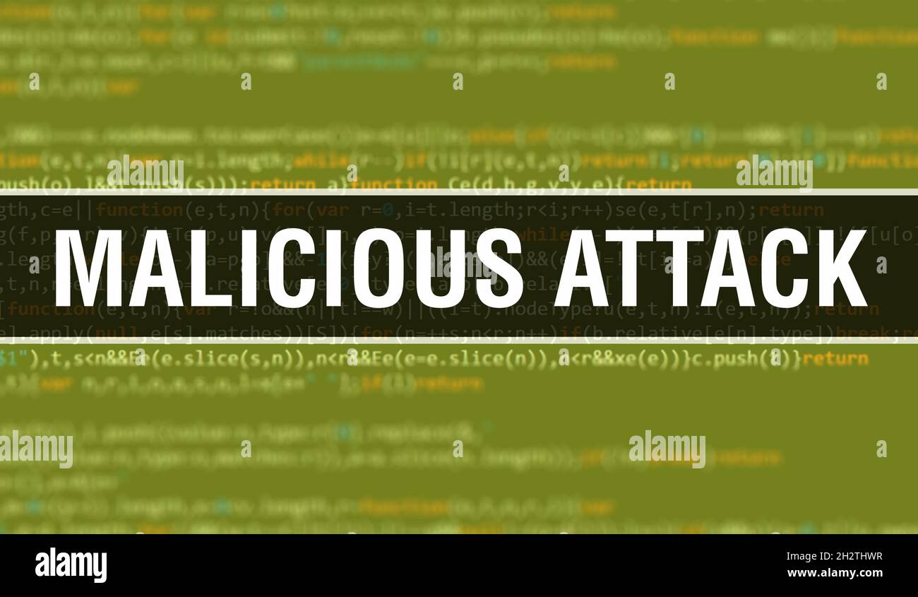 Malicious Attack Text Written On Programming Code Abstract Technology