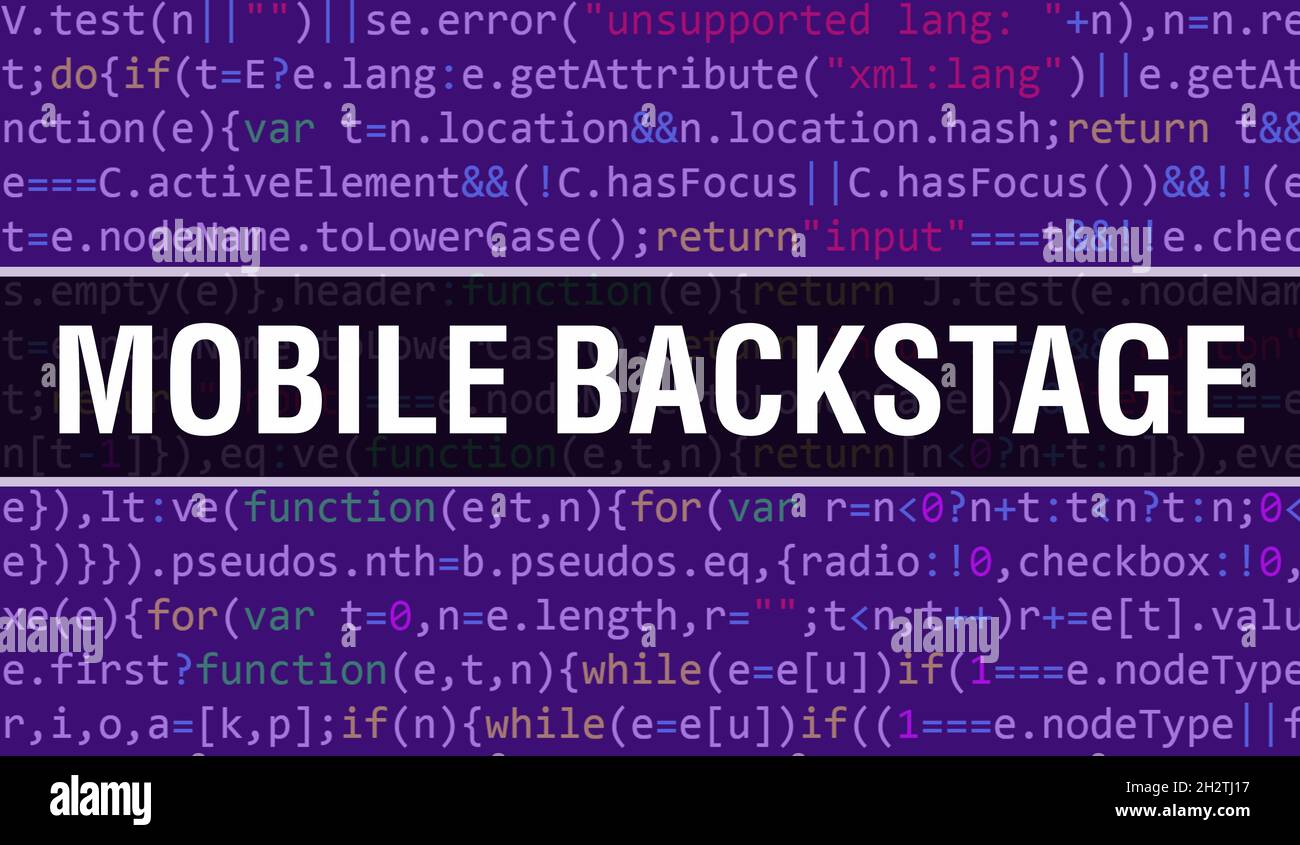 Mobile Backstage with Binary code digital technology background ...