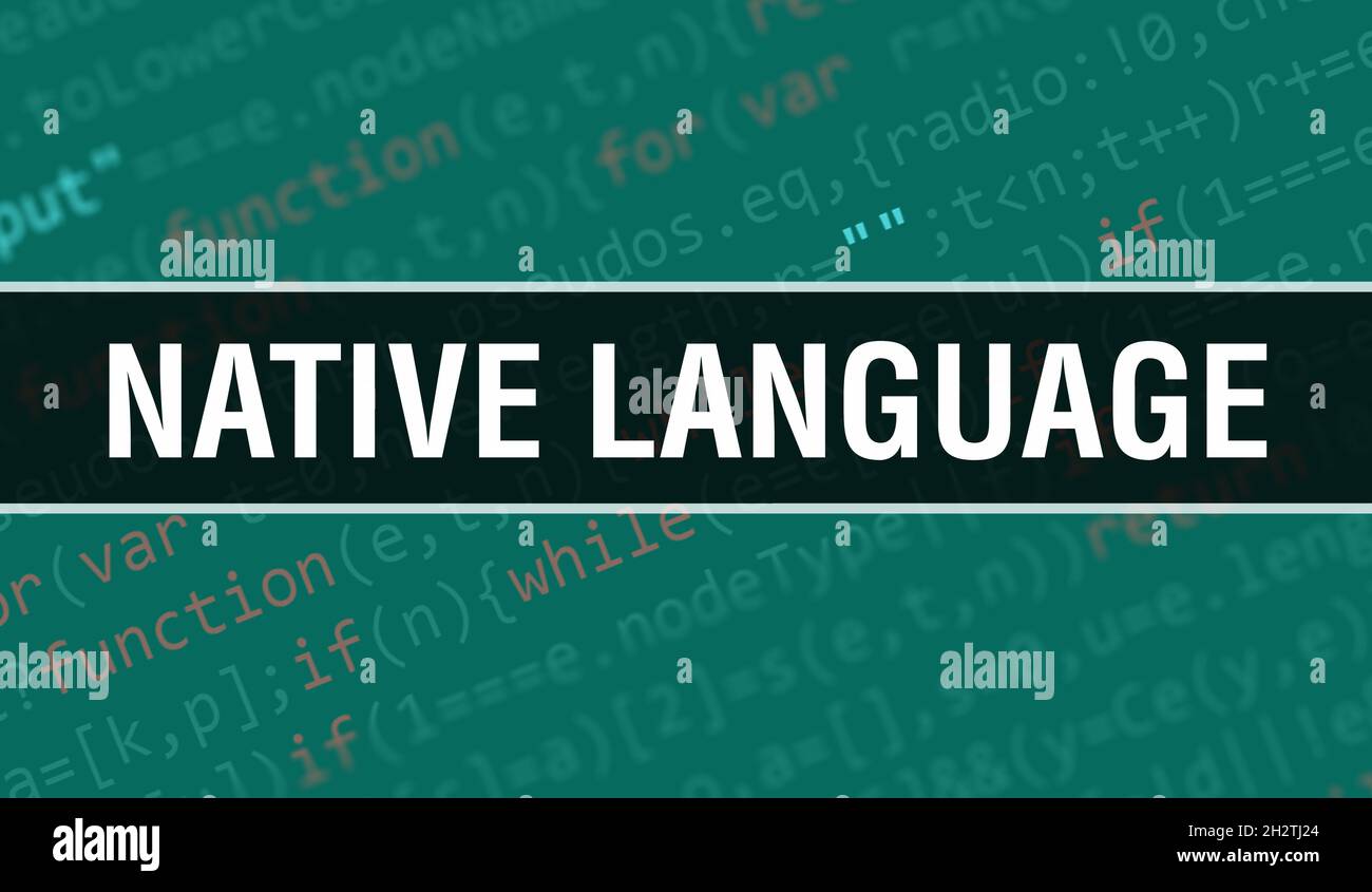 Native Language With Digital Java Code Text Native Language And Computer Software Coding Vector