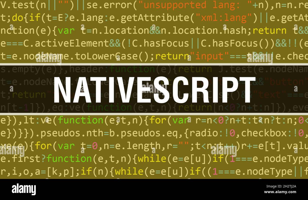 Nativescript With Binary Code Digital Technology Background Abstract