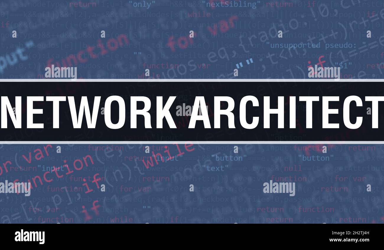 Network Architect concept with Random Parts of Program Code. Network ...