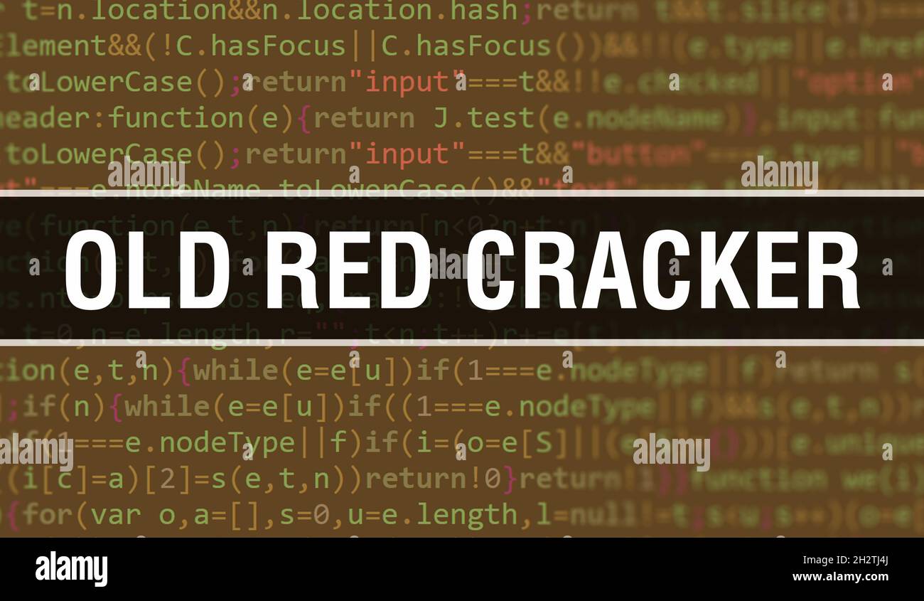 Old Red Cracker concept illustration using code for developing programs ...