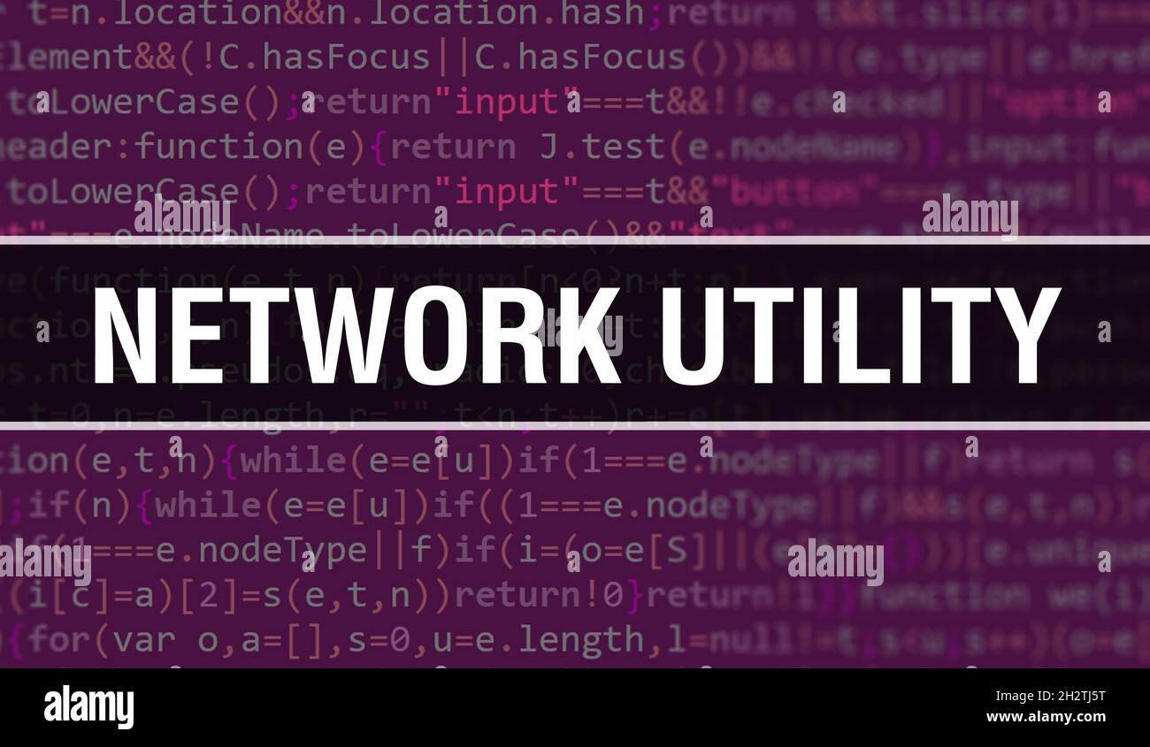 Network utility concept illustration using code for developing programs ...