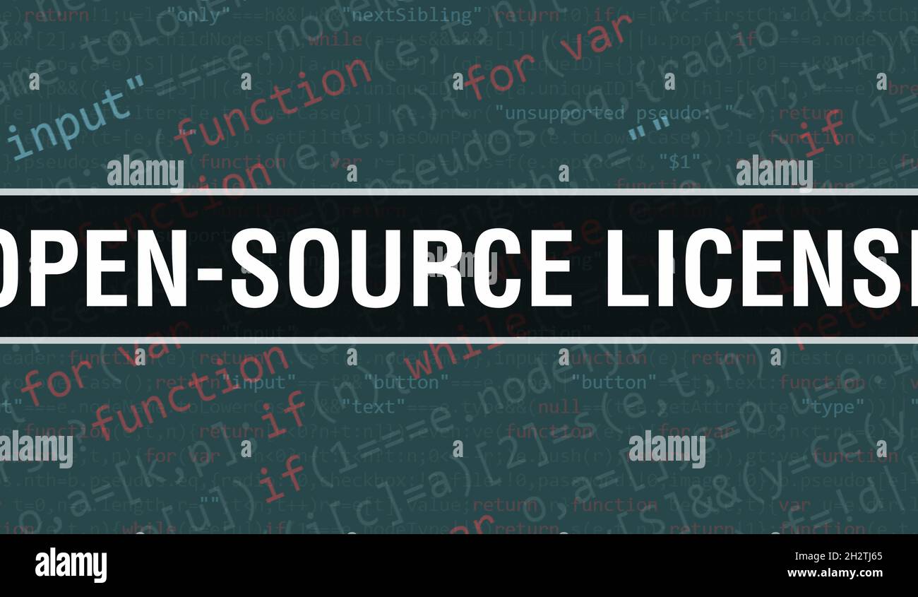 Open-source license with Abstract Technology Binary code Background ...