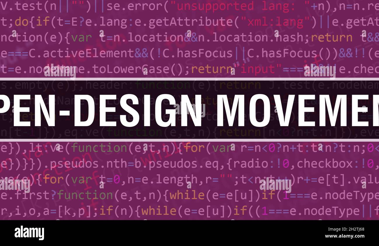 Open-design movement with Digital java code text. Open-design movement ...