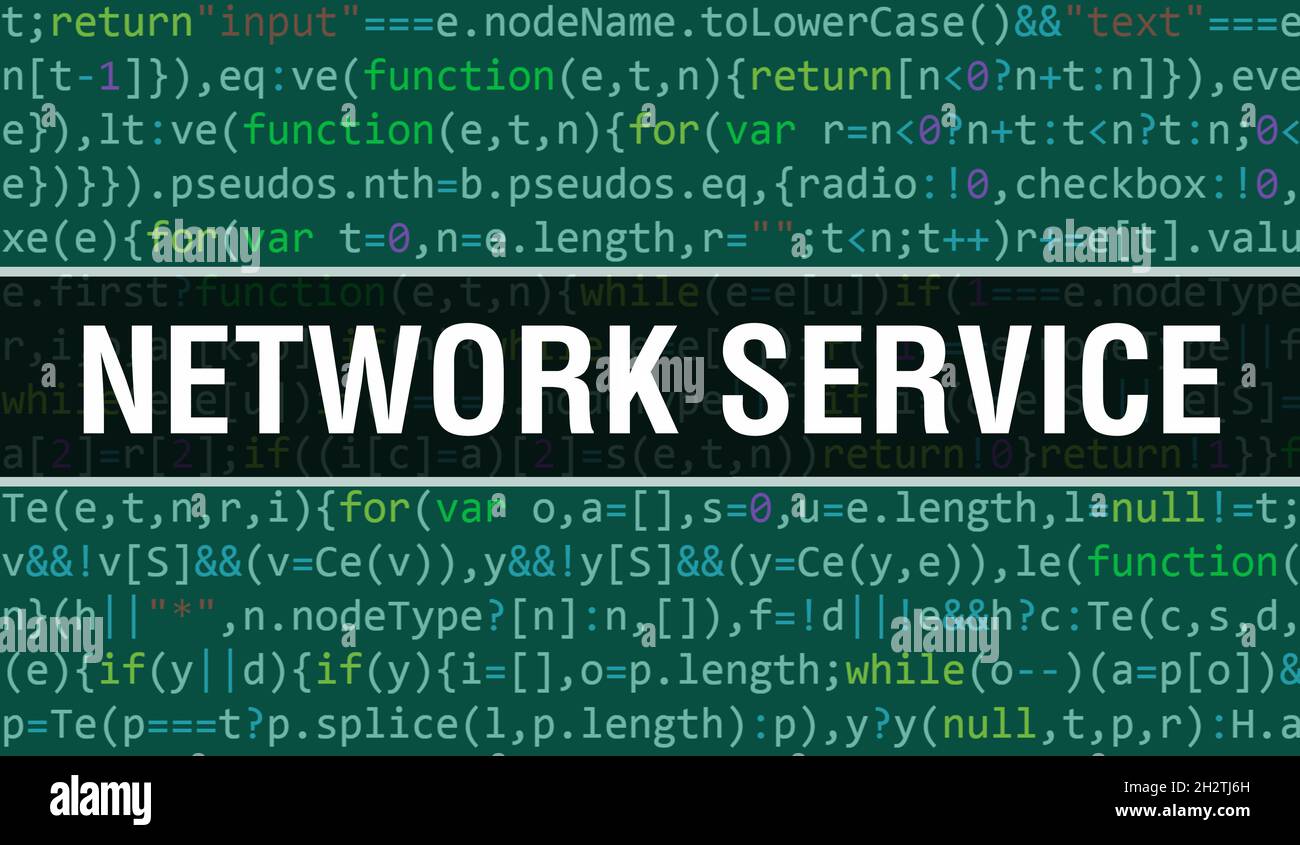 Network service concept with Random Parts of Program Code.Network ...