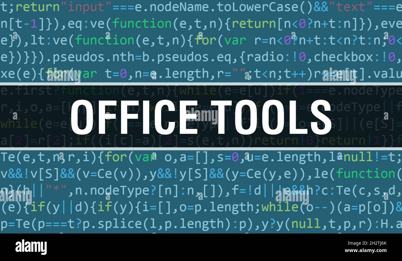 Office Tools Concept With Random Parts Of Program Codeoffice Tools Text Written On Programming