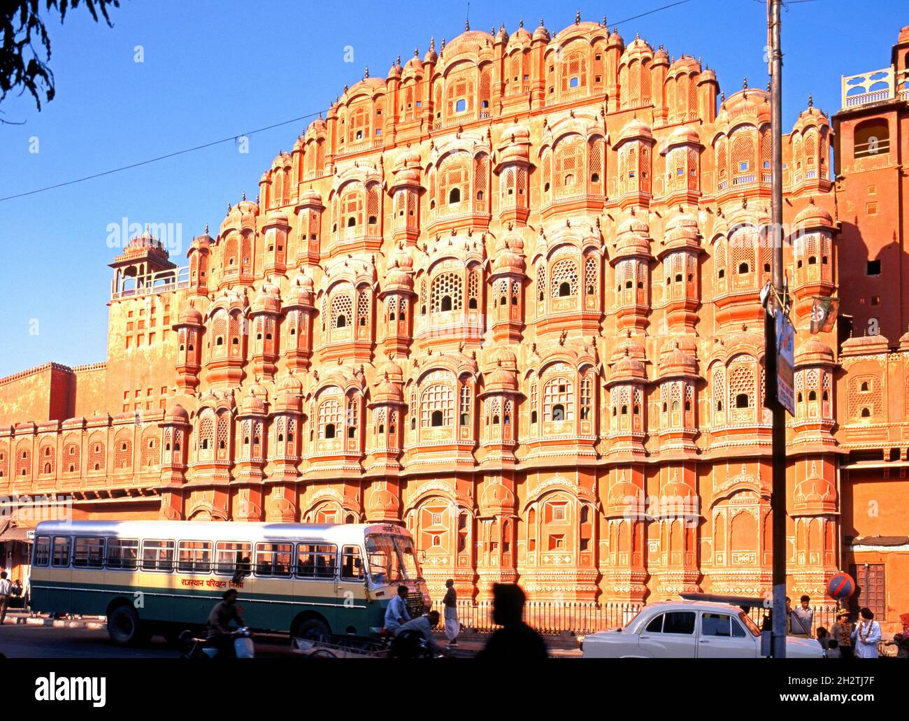 Front view of the Wind palace known locally as the Hawa Mahal, Jaipur ...