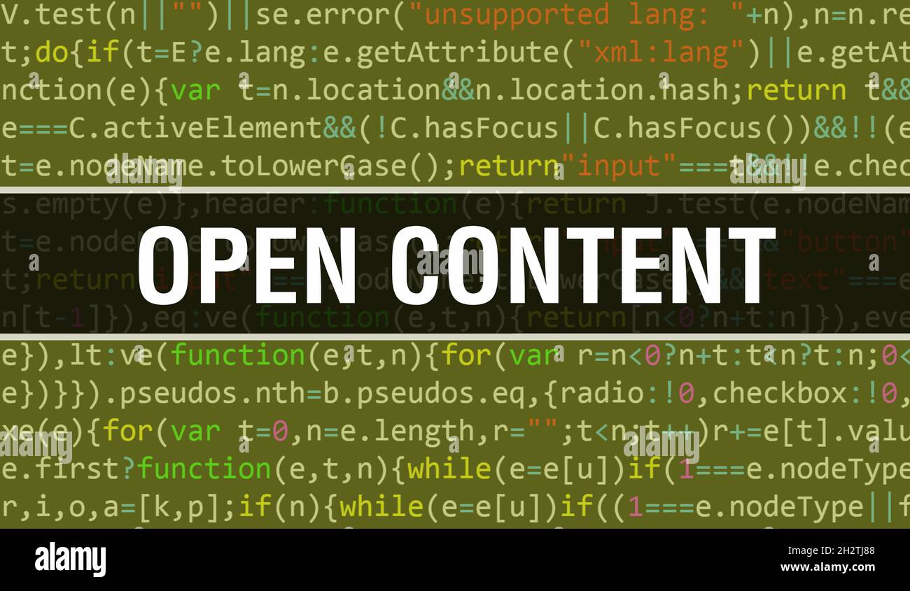 Open content with Binary code digital technology background. Abstract ...