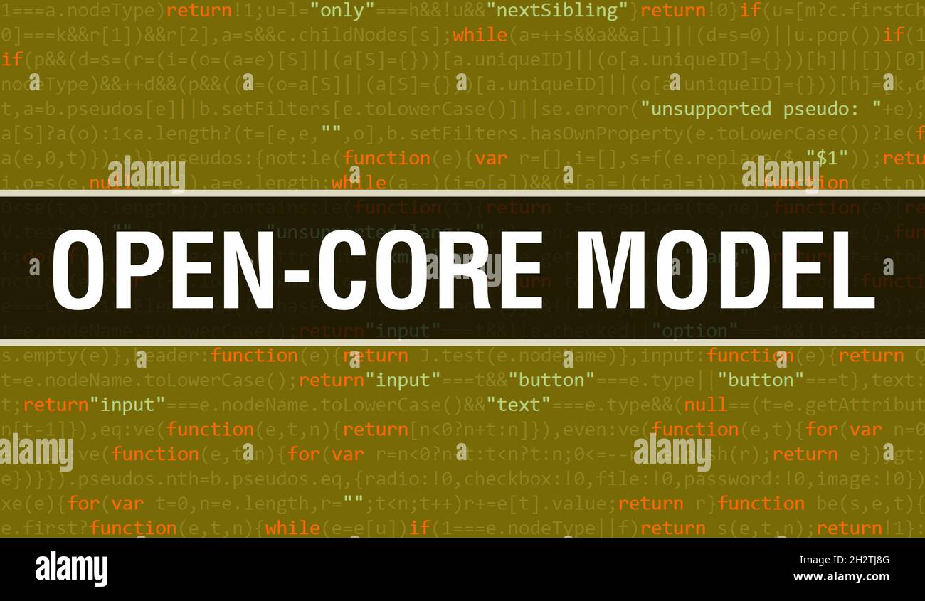 Open-core model with Abstract Technology Binary code Background.Digital ...