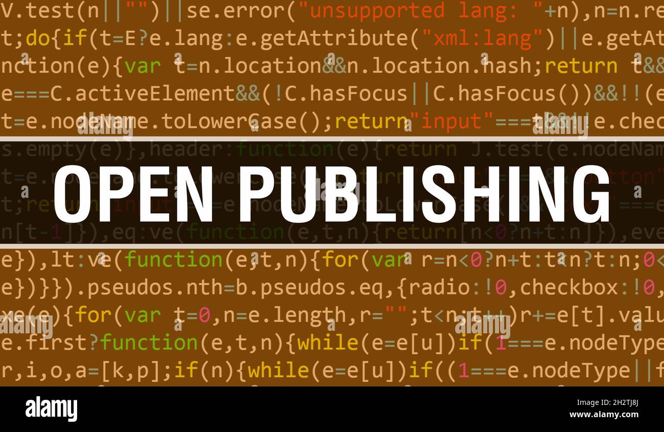 Open publishing with Binary code digital technology background ...
