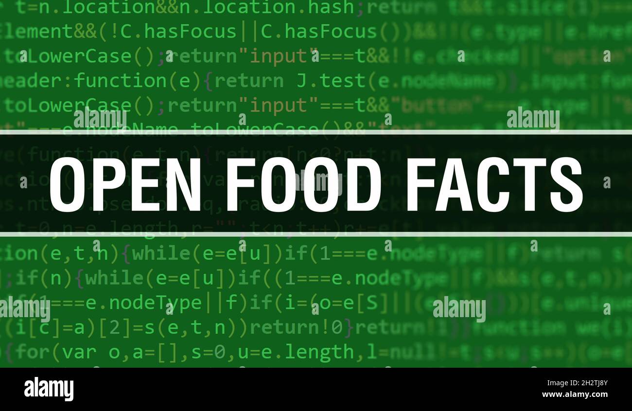 Open Food Facts concept illustration using code for developing programs ...