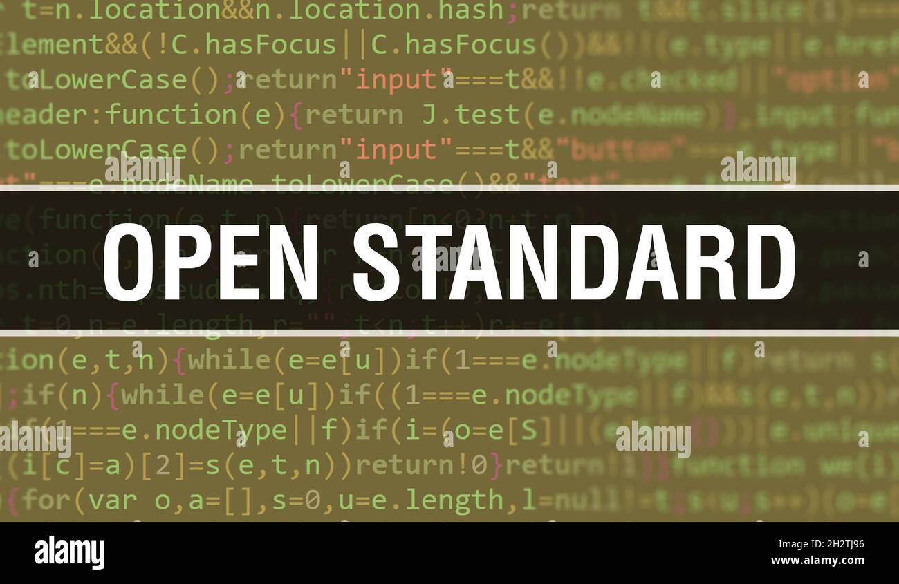 Open standard concept illustration using code for developing programs ...