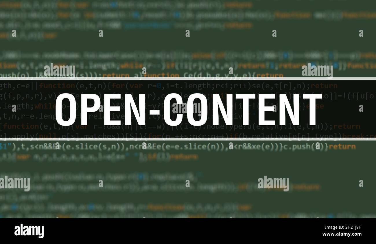 Open-content text written on Programming code abstract technology ...