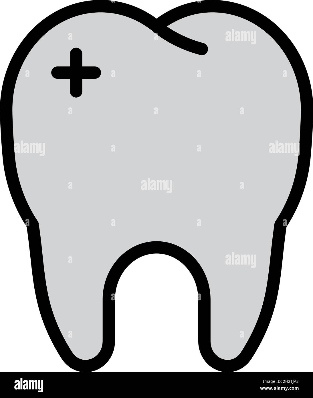 Human tooth icon. Outline human tooth vector icon color flat isolated ...