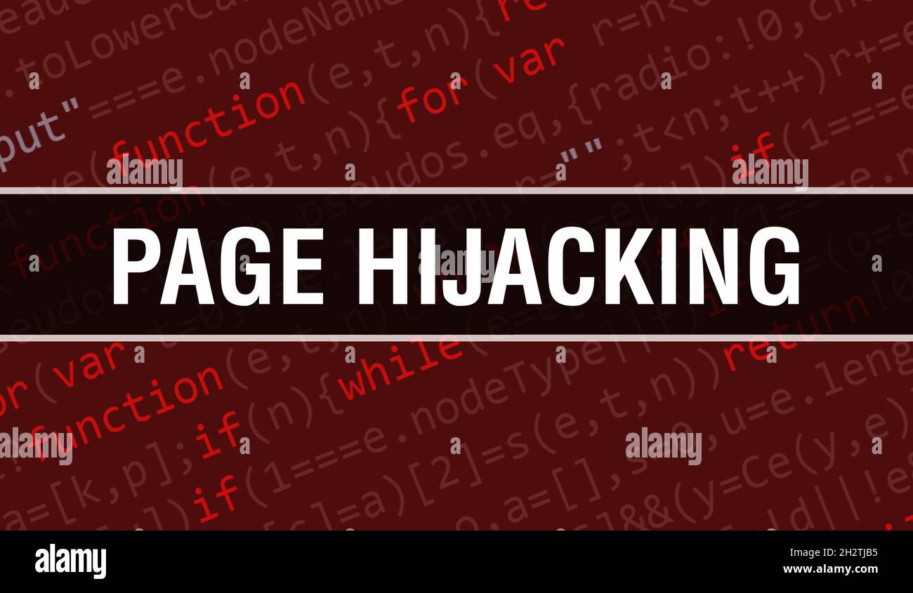 Page hijacking concept with Random Parts of Program Code. Page ...