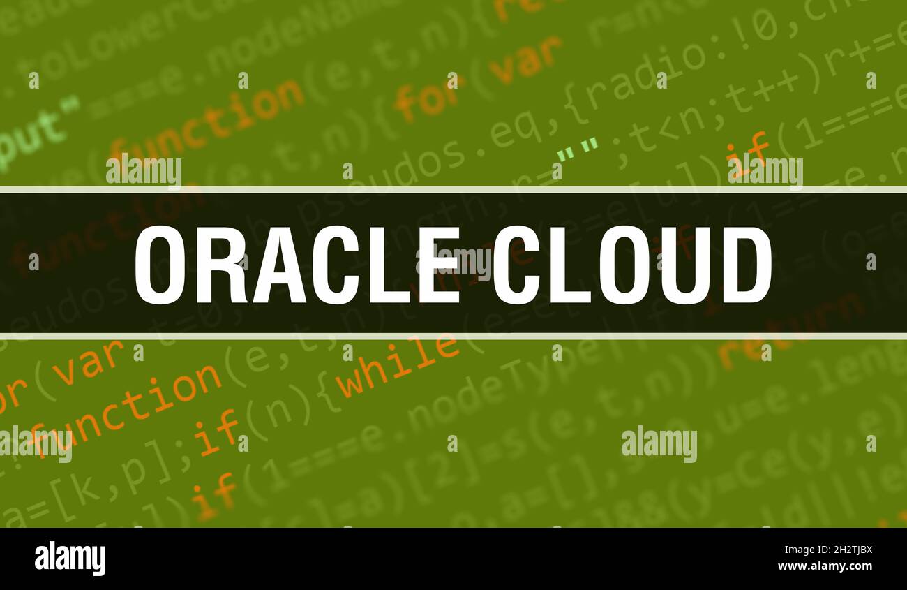 Oracle Cloud With Digital Java Code Text Oracle Cloud And Computer Software Coding Vector 