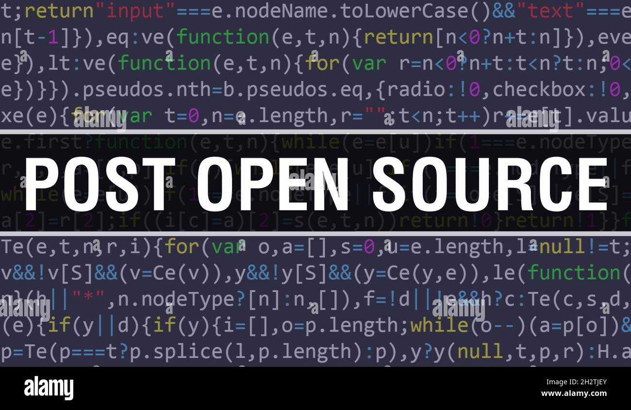 Post Open Source Concept With Random Parts Of Program Codepost Open Source Text Written On 8688