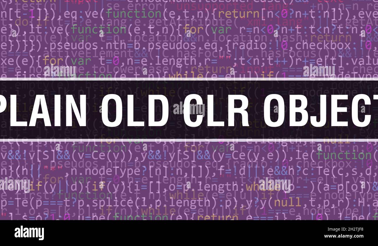 Plain old CLR object with Binary code digital technology background ...