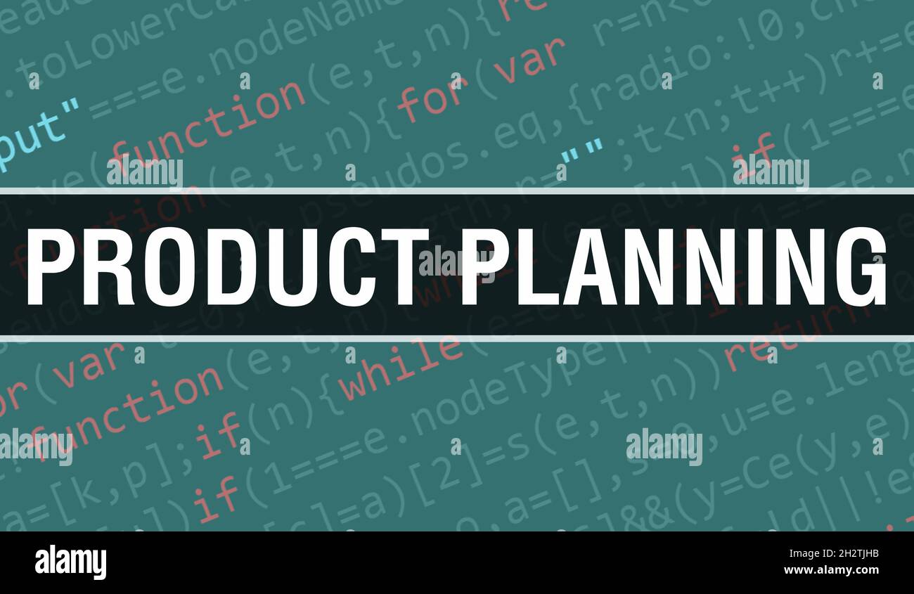 product planning concept with Random Parts of Program Code. product ...