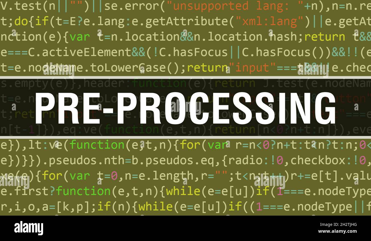 Pre-processing with Binary code digital technology background. Abstract ...