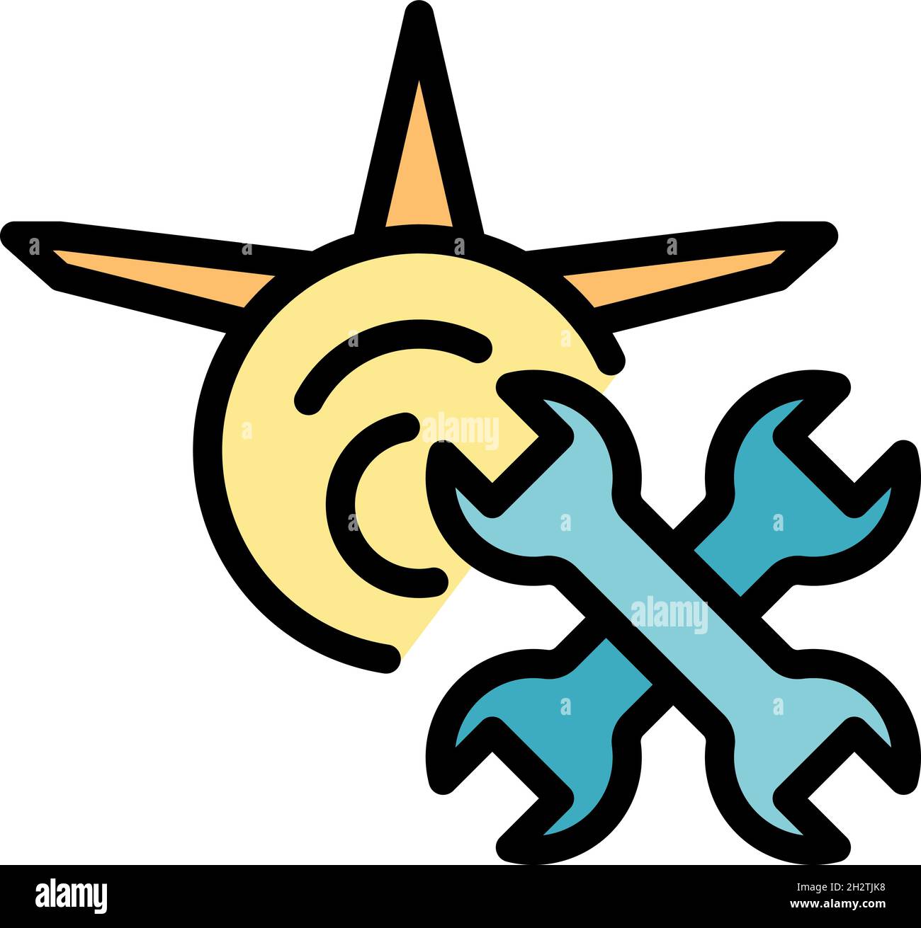 Aviation repair service icon. Outline aviation repair service vector ...