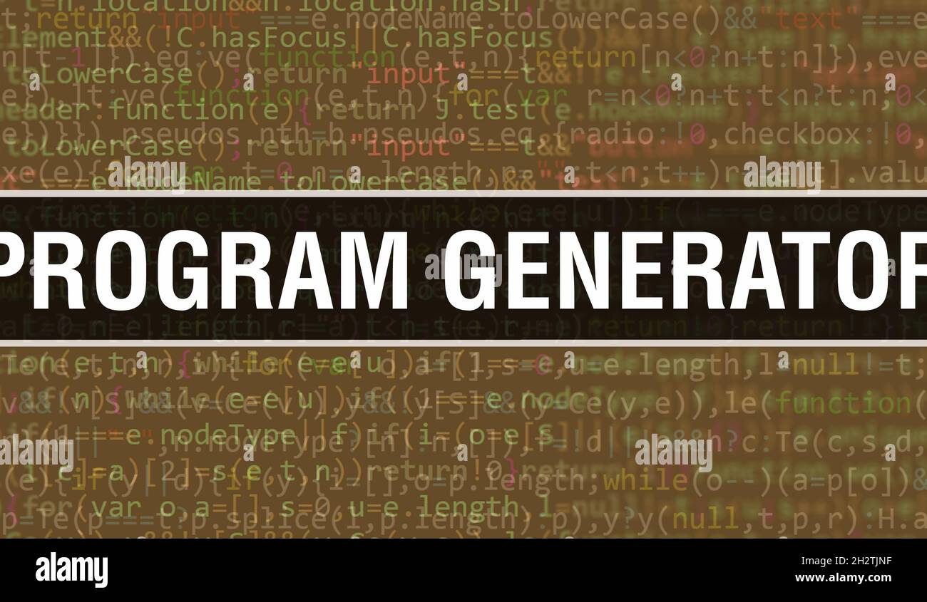 Program Generator Concept With Random Parts Of Program Codeprogram Generator Text Written On
