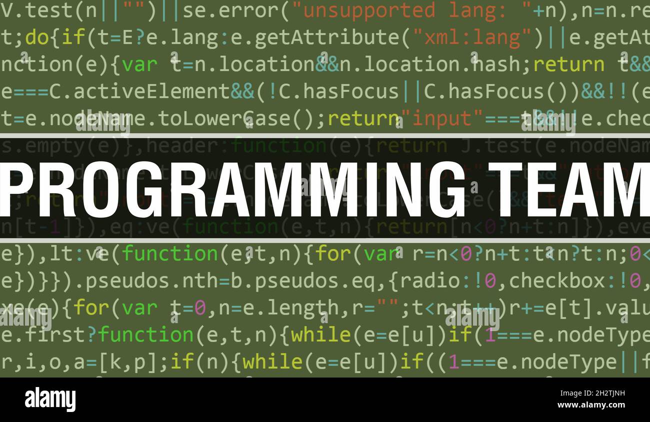 Programming team with Binary code digital technology background ...