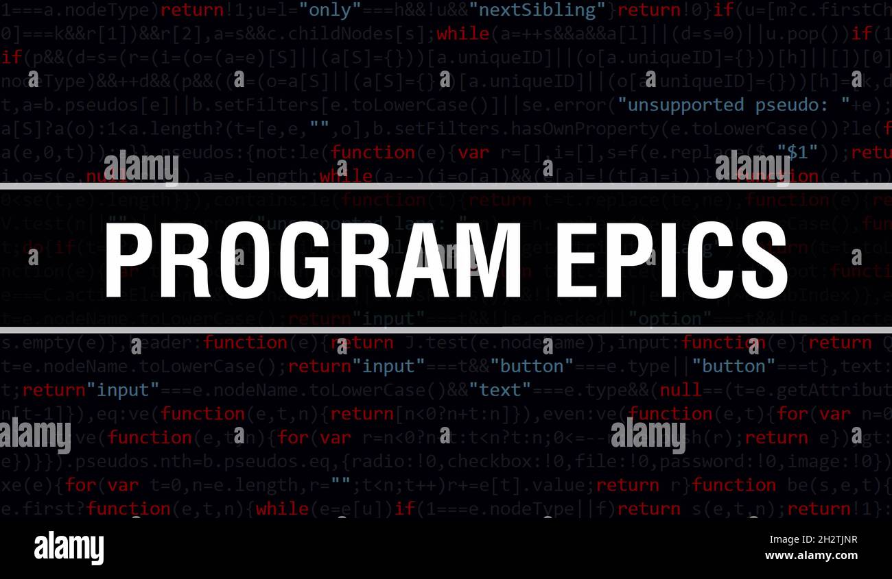 Program Epics with Abstract Technology Binary code Background.Digital binary data and Secure ...
