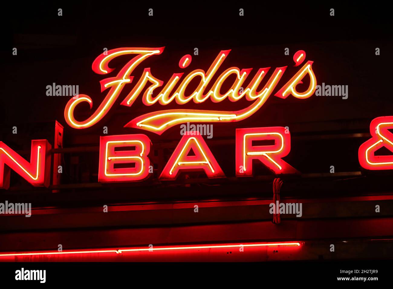 Red bar signs at Hamngatan in Stockholm, Sweden, during Saturday ...