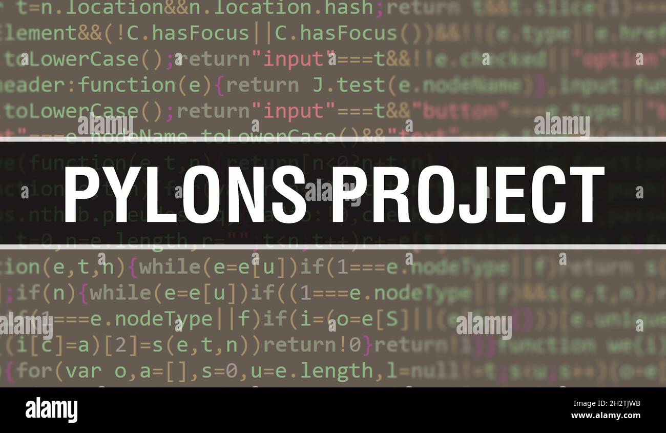 Pylons project concept illustration using code for developing programs ...