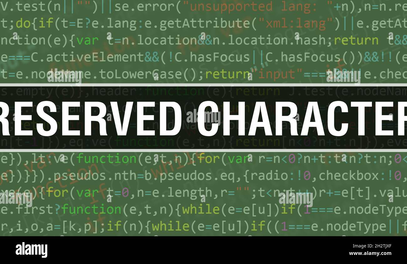 Reserved Character With Digital Java Code Text Reserved Character And Computer Software Coding