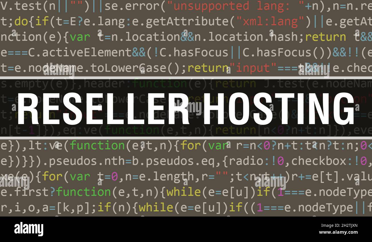 Reseller hosting with Binary code digital technology background ...