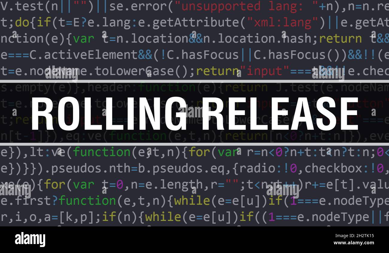 Rolling release with Binary code digital technology background ...
