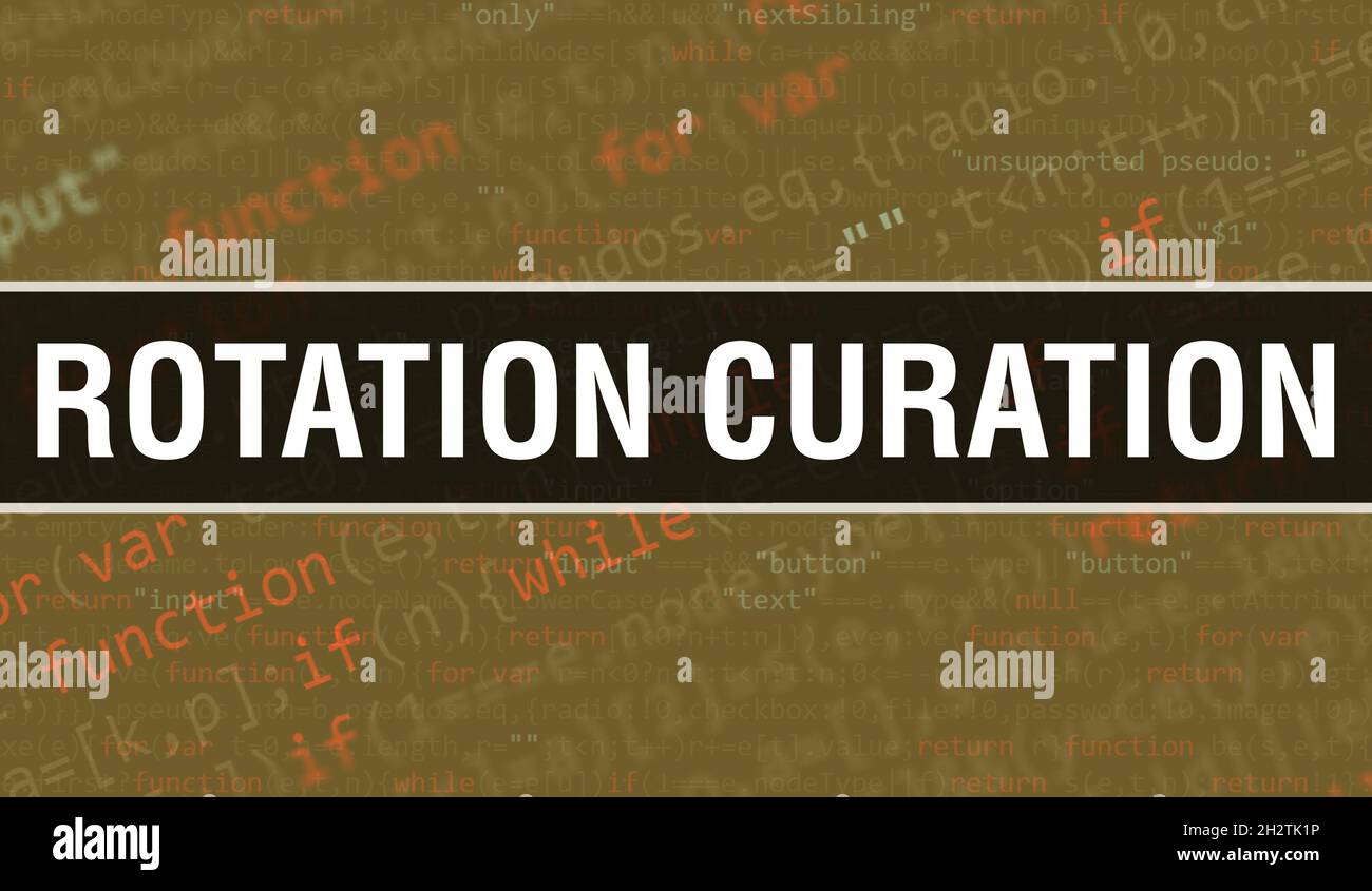 Rotation Curation concept with Random Parts of Program Code. Rotation ...