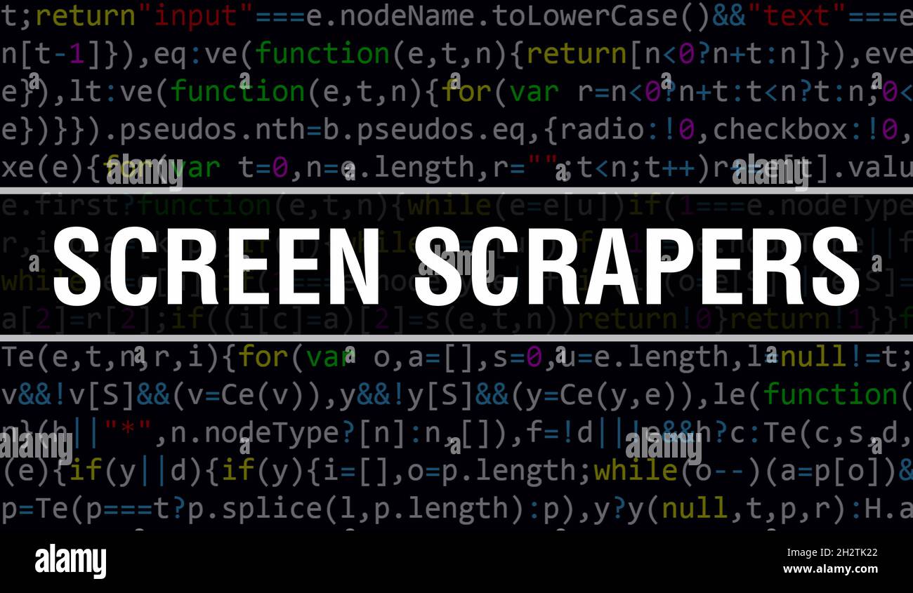 Screen scrapers concept with Random Parts of Program Code.Screen ...