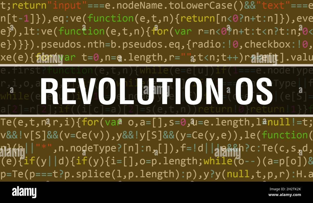 Revolution OS concept with Random Parts of Program Code.Revolution OS ...